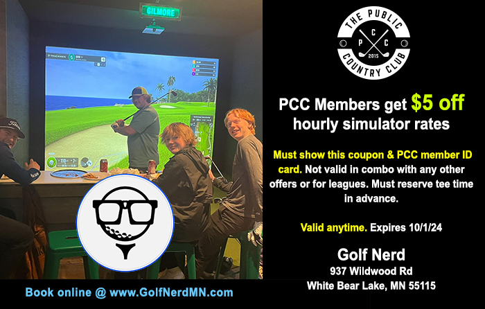 PCC Member Discount $5 Off at Golf Nerd (White Bear Lake, MN)