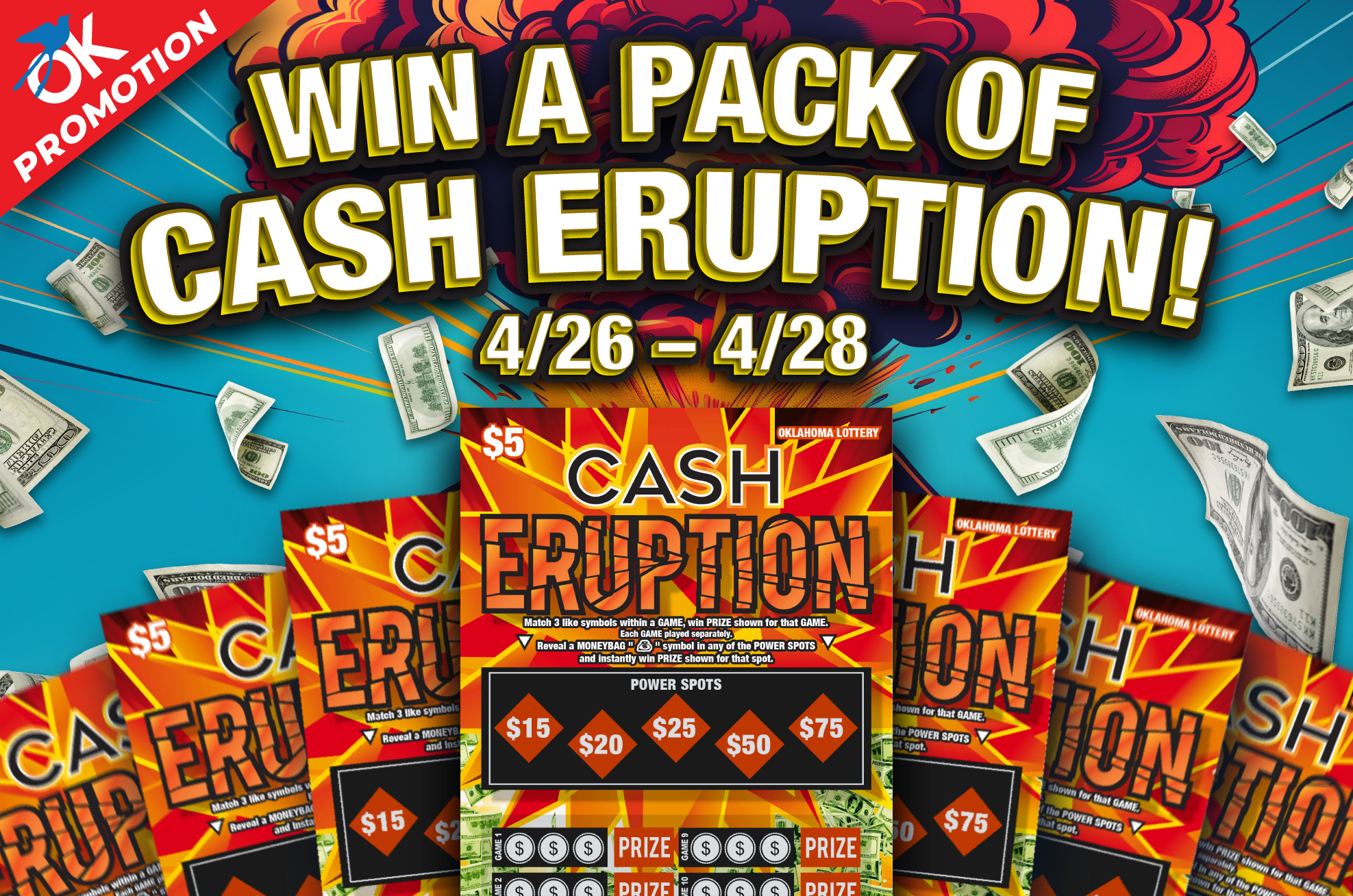 Win a Pack of Cash Eruption!